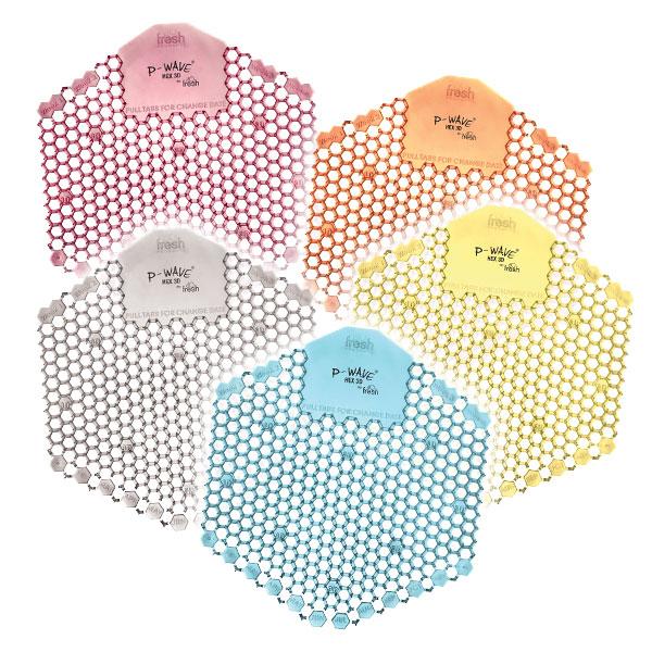 Hygiene Systems Limited - P Wave Hex 3d Urinal Mat - Mango (orange)