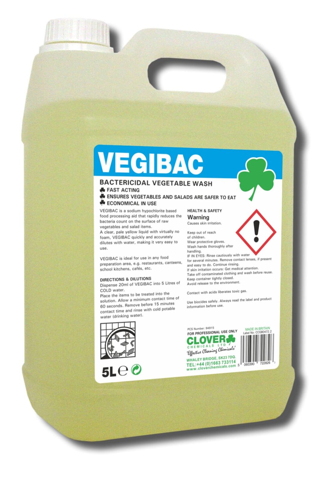 Hygiene Systems Limited - Clover Vegibac Bactericidal Vegetable Wash ...