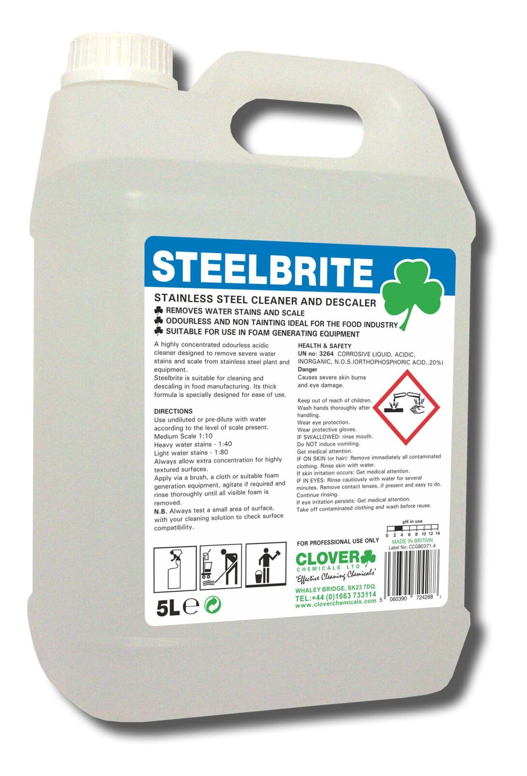 Hygiene Systems Limited - Clover Steelbrite Stainless Steel Cleaner ...