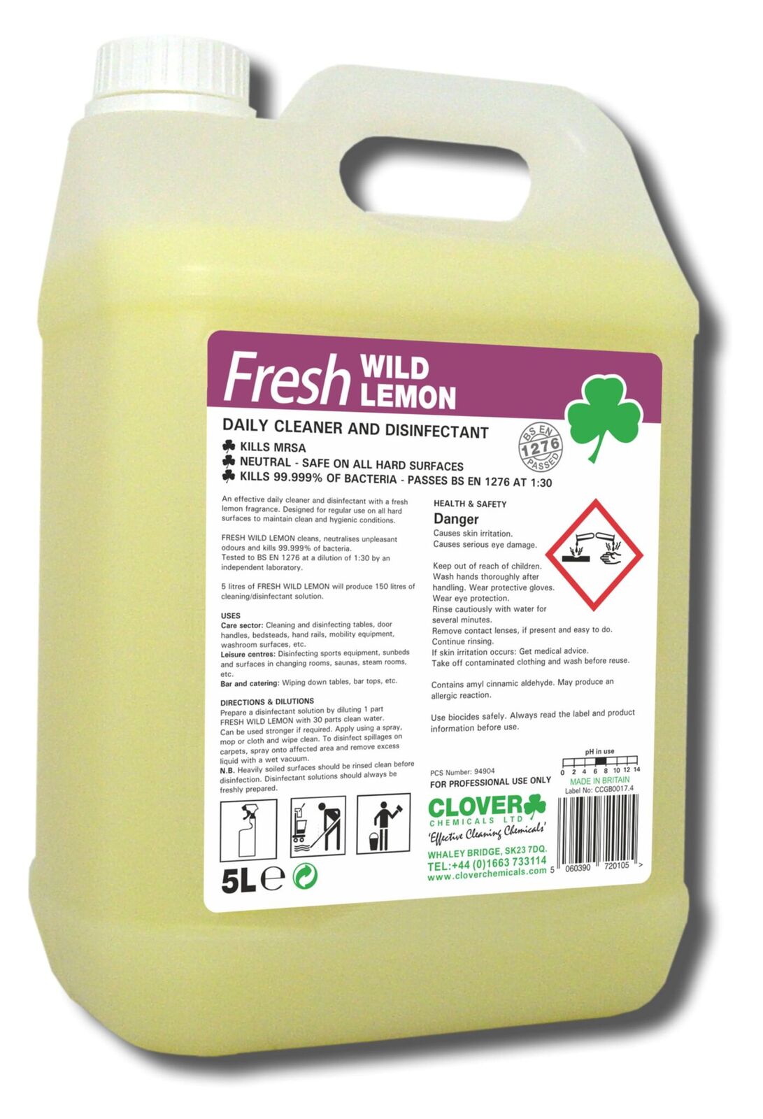Hygiene Systems Limited - Clover Fresh Wild Lemon Disinfectant - Lemon ...